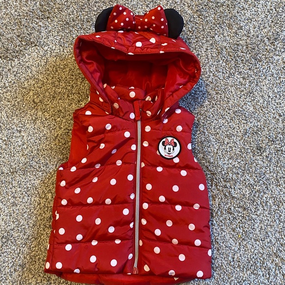 Disney | Jackets & Coats | Disney Minnie Mouse Toddler Puffer Vest With ...